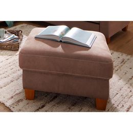 Home Affaire Hocker &raquo;Borkum; B: 75cm&laquo; mit Federkern braun Struktur (100% Polyester);Luxus-Microfaser ALTARA NUBUCK (100% Polyester);MELROSE (100% 