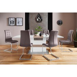 OTTO home Essgruppe &raquo;Perez/Lola&laquo; Set, 5 Stk. tlg. mit 4 St&uuml;hlen, Tisch ausziehbar, Breite 160-200 cm wei&szlig;