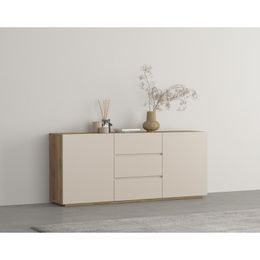 OTTO home Sideboard &raquo;Criss, Breite 150 cm, moderne grifflose Kommode 2T&uuml;ren/3SK&laquo; Schubladenkommode mit viel Stauraum, Einlegeb&ouml;den verstellbar FSC -