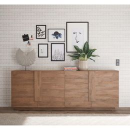 Home Affaire Sideboard &raquo;Jupiter, Breite 241 cm, Kommode 4 T&uuml;ren - Soft Closing, Anrichte&laquo; moderne Griffblende, FSC , cleveres Stauraumkonzept braun