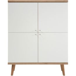 Home Affaire Highboard &raquo;Merle&laquo; Scandi Design, Breite 107 cm wei&szlig; Holzwerkstoff