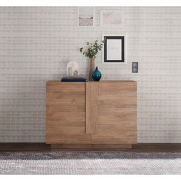 Home Affaire Sideboard &raquo;Jupiter, Breite 121 cm, Kommode 2 T&uuml;ren - Soft Closing, Anrichte,&laquo; moderne Griffblende, FSC , cleveres Stauraumkonzept braun