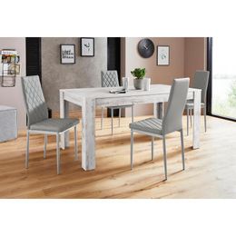 OTTO home Essgruppe &raquo;Lynn160/Brooke&laquo; Set, 5 Stk. tlg. Tisch mit 4 St&uuml;hlen grau