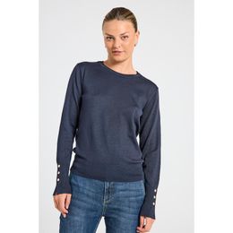 Freequent Damen Freequent Strickpullover &raquo;FQKATIE-PULLOVER&laquo; mit Zierkn&ouml;pfen blau S