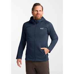 Jack Wolfskin Damen Fleecejacke &raquo;PEAK DISTRICT HOODED FZ M&laquo; mit Kapuze blau XL (54/56)