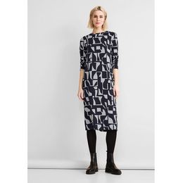 Street One Kleid in Dunkelblau/ Grau - 51% | Gr&ouml;&szlig;e 34 | Damen-kleider