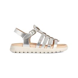 Geox Leder-Sandalen "Soleima" in Silber - 49% | Gr&ouml;&szlig;e 35 | Kindersandalen