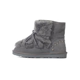 NICEBAY Leder-Boots "Inaya" in Grau - 65% | Gr&ouml;&szlig;e 38 | Damen-stiefel