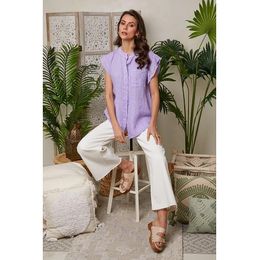 Lin Passion Leinen-Shirt in Lila - 75% | Gr&ouml;&szlig;e 38/40 | Damen-tops