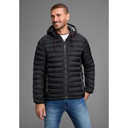 Polarino Herren Steppjacke mit Kapuze Atmungsaktiv, winddicht, wasserabweisend schwarz 54 (L)