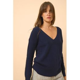 Just Cashmere Kaschmir-Pullover "Cassie" in Dunkelblau - 60% | Gr&ouml;&szlig;e L | Damen-pullover-cardigans