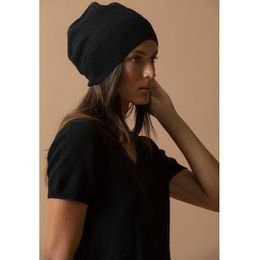 Perfect Cashmere Kaschmir-M&uuml;tze "Popi" in Schwarz - 45% | Damen-muetzen-caps