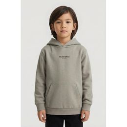 name it Jungen Kapuzensweatshirt &raquo;NKMBRODY LS NREG SWEAT WH BRU NOOS&laquo;, mit kleinem Logoprint 116