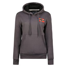 Geographical Norway Hoodie "Genifer" in Dunkelgrau - 62% | Gr&ouml;&szlig;e M | Damen-sweatshirts-jacken