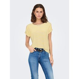 Only Damen Only Kurzarmshirt &raquo;ONLMOSTER STRIPE S/S O-NECK TOP JRS NOOS&laquo; gestreift, l&auml;ssig geschnitten, Jersey, Rundhals, Viskosemischung S