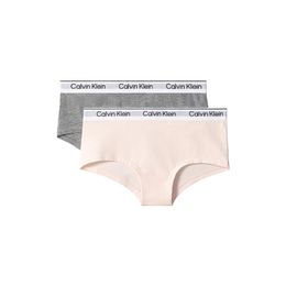 Calvin Klein Underwear Herren Hipster &raquo;2PK SHORTY&laquo; Packung, 2er-Pack, Mit Markennamen auf dem Bund, f&uuml;r Kinder 140/146