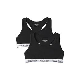 Calvin Klein Underwear M&auml;dchen Bralette &raquo;2PK BRALETTE&laquo; Packung, 2er-Pack, 2 Stk. mit Logobund schwarz 128/134, N-Gr