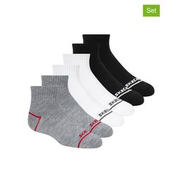 Skechers 6er-Set: Socken in Grau/ Wei&szlig;/ Schwarz - 66% | Gr&ouml;&szlig;e 27-30 | Kinder-socken-strumpfhosen