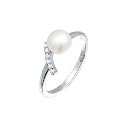 NENALINA Ring 'Elegant' Damen Gr&ouml;&szlig;e 56 silber / perlwei&szlig;