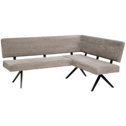 Mid.you Eckbank, Grau, Metall, Textil, 5-Sitzer, L-Form, 190x150 cm, Esszimmer, B&auml;nke, Eckb&auml;nke