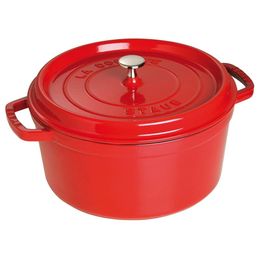 Staub Schmortopf, Rot, Metall, 6,7 L, rund, Kochen, T&ouml;pfe, Schmort&ouml;pfe