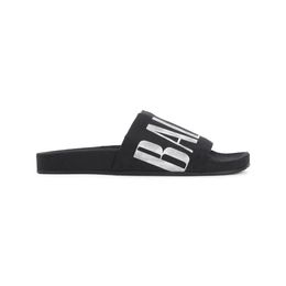 Balenciaga Loafer - Black Slide Sandals With Bold Lettering - Gr. 41 (EU) - in Schwarz - f&uuml;r Damen