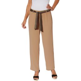 CR&Eacute;ATION L Damen Schlupfhose in Cr&ecirc;pe-Qualit&auml;t camel Gr&ouml;&szlig;e 20