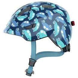 Kinderfahrradhelm Abus "SMILEY 3.0 LED" Gr. S, blau (blau car), Helme, Kinder, S Kopfumfang: 45cm - 50cm