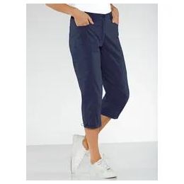 Caprihose Casual Looks, Damen, Gr. 19, Kurzgr&ouml;&szlig;en, blau (nachtblau), 98% Baumwolle, 2% Elasthan, unifarben, 3/4-L&auml;nge, Hosen Caprihose