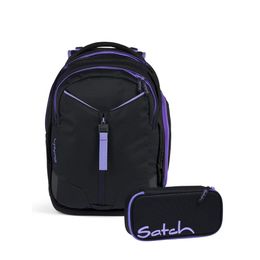 Satch Schulrucksack-Set MATCH Purple Phantom 2-teilig in Schwarz | Gr.: onesize