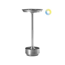 Beliani Tischlampe f&uuml;r den Au&szlig;enbereich MAGO in Silber - (W) 13 x (H) 28 x (L) 13 cm | Gr.: onesize