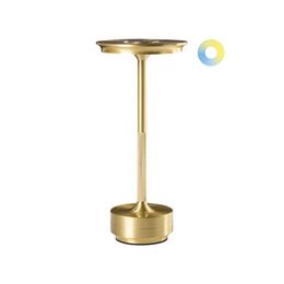 Beliani Tischlampe f&uuml;r den Au&szlig;enbereich MAGO in Gold - (W) 13 x (H) 28 x (L) 13 cm | Gr.: onesize