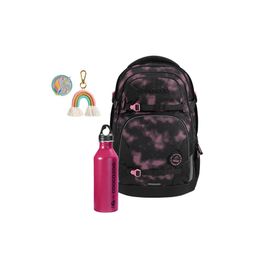 Coocazoo Schulrucksack-Set PORTER, Trinkflasche COLOUR UP in Schwarz | Gr.: onesize
