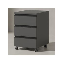 KADIMA DESIGN Rollcontainer Soft-Close 3 Schubladen, B&uuml;rocontainer "Stuttgart" in Graphit | Gr.: onesize