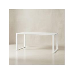 KADIMA DESIGN Schreibtisch Glasplatte & Kufengestell, 160x80 cm B&uuml;rotisch Wei&szlig; B&uuml;ro | Gr.: onesize