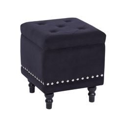 Beliani Pouf LORETTO in Schwarz - (W) 37 x (H) 40 x (L) 37 cm | Gr.: onesize