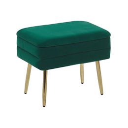 Beliani Hocker ODESSA in Gr&uuml;n/Gold - (W) 49 x (H) 43 x (L) 34 cm | Gr.: onesize