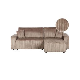 Beliani Schlafsofa ABACKA in Braun/Schwarz - (W) 247 x (H) 90 x (L) 147 cm | Gr.: onesize