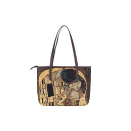 Goebel Schultertasche " Gustav Klimt Der Kuss " in Schwarz Gold | Gr.: onesize