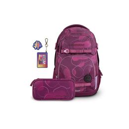 Coocazoo Schulrucksack-Set PORTER Berry Bubbles Follow Me in Beere | Gr.: onesize