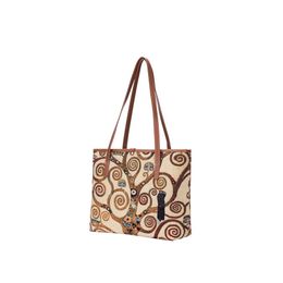 Goebel Schultertasche " Gustav Klimt Der Lebensbaum " in Beige Gold | Gr.: onesize