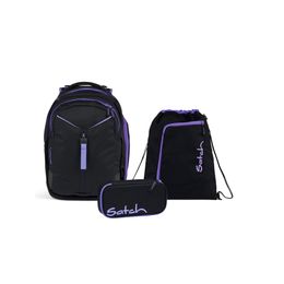 Satch Schulrucksack-Set MATCH Purple Phantom in Schwarz 3-teilig | Gr.: onesize