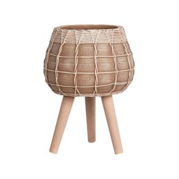 Beliani Outdoor Blumentopf DARMERA in Braun/Beige - (W) 30 x (H) 23 x (L) 30 cm | Gr.: onesize