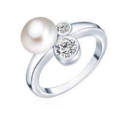 Valero Pearls Perlen-Ring Sterling Silber Zirkonia S&uuml;&szlig;wasser-Zuchtperle in silber | Gr.: 52