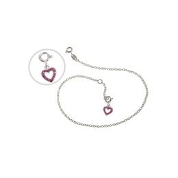 SILBERKETTEN-STORE 925 Silber Fu&szlig;kette mit Anh&auml;nger "Herz" | Gr.: 23