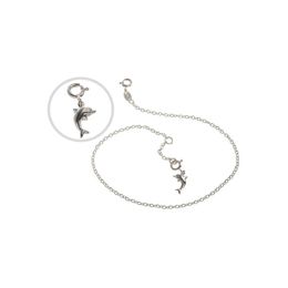 SILBERKETTEN-STORE 925 Silber Fu&szlig;kette mit Anh&auml;nger ""Delfin" | Gr.: 29