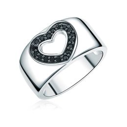 Rafaela Donata Ring Herz aus Sterling Silber mit Zirkonia in silber | Gr.: 56
