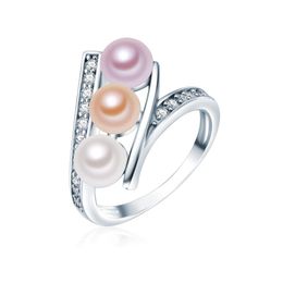 Valero Pearls Perlen-Ring Sterling Silber Zirkonia S&uuml;&szlig;wasser-Zuchtperle in silber | Gr.: 60