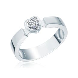 Rafaela Donata Ring Herz aus Sterling Silber mit Zirkonia in silber | Gr.: 52
