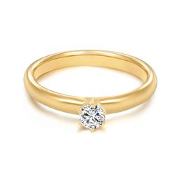 Trilani Ring aus Sterling Silber mit Zirkonia in gelbgold | Gr.: 56